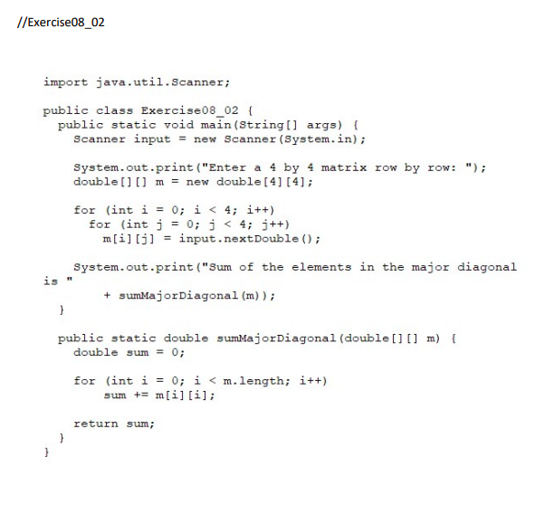 Solved //Exercise08_01 import java.util.Scanner; public | Chegg.com