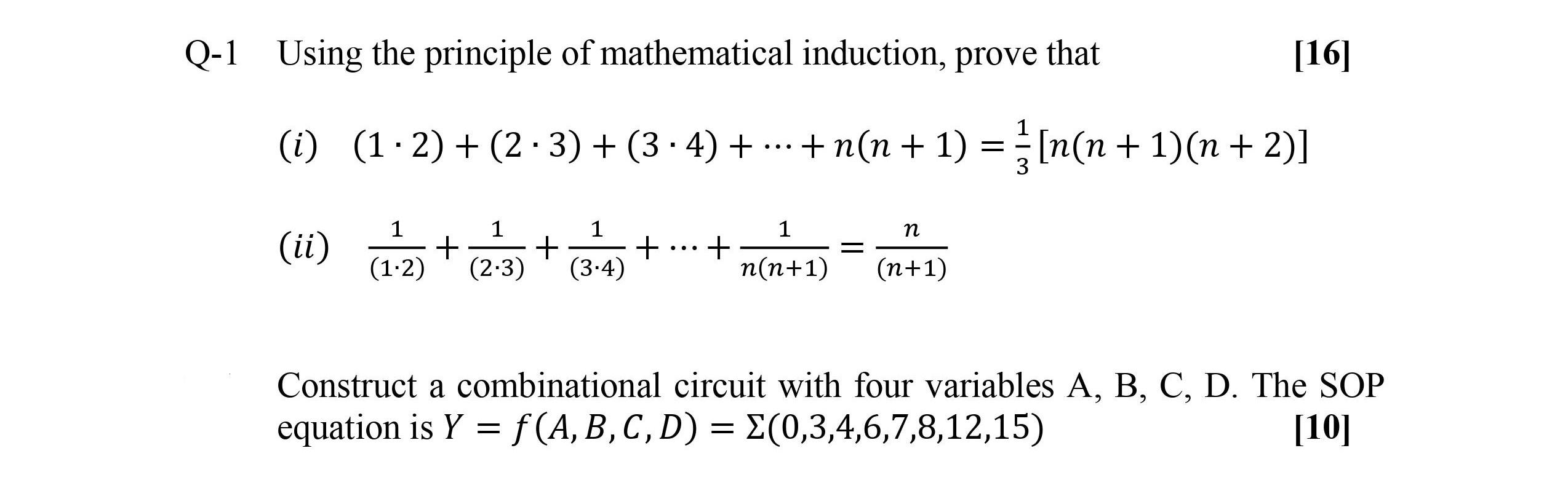 Solved -1 Using the principle of mathematical induction, | Chegg.com