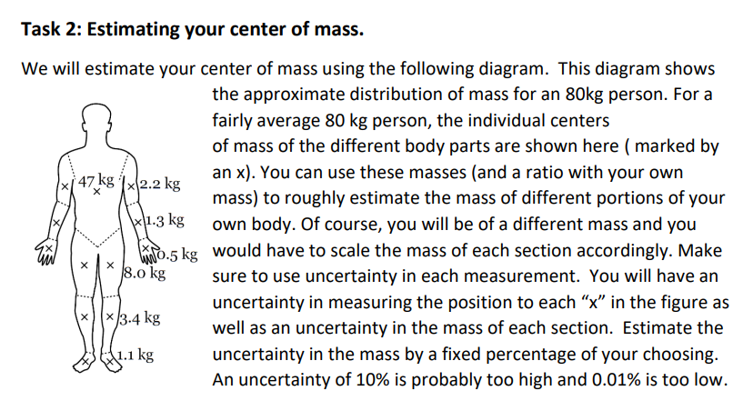 Solved center of mass using the following diagram. This | Chegg.com