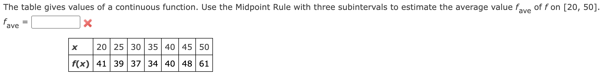 Solved The table gives values of ﻿a continuous function. Use | Chegg.com