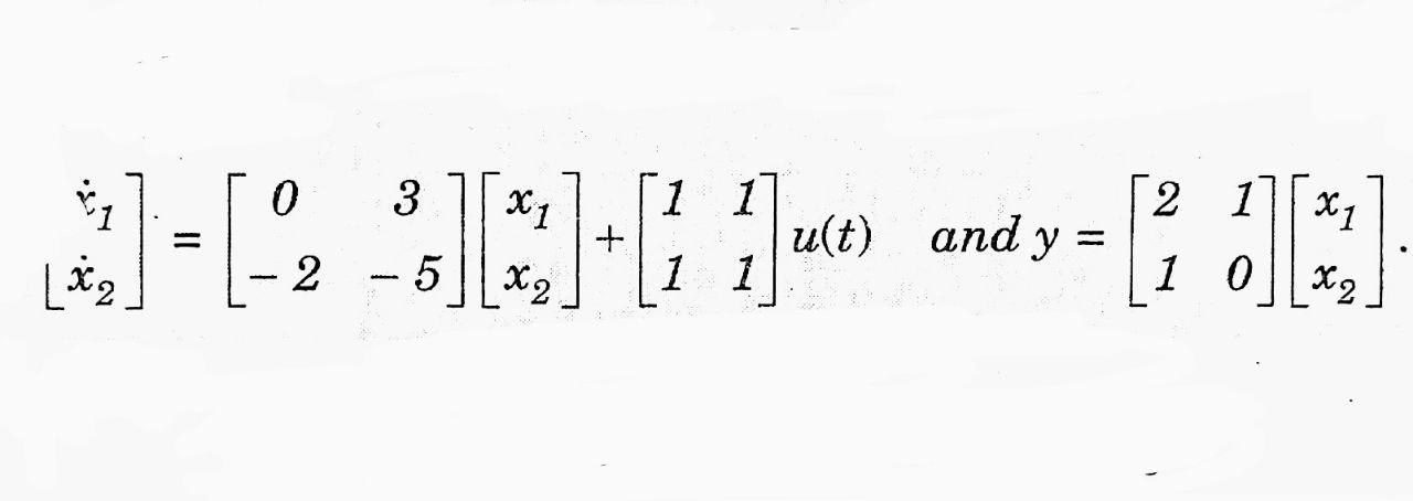 Solved Determine the transfer matrix for the system given | Chegg.com