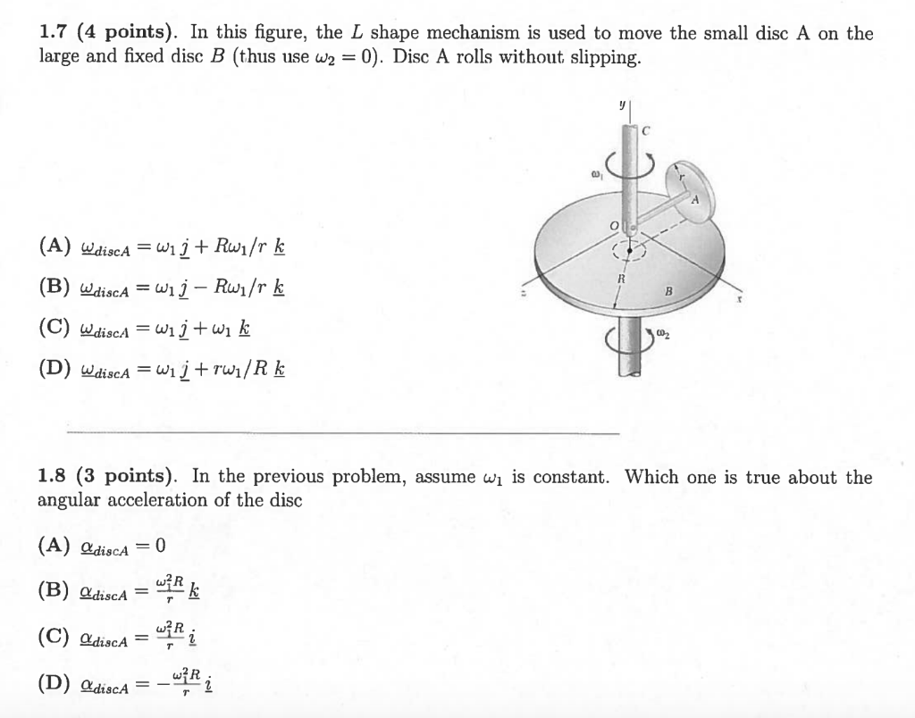 Solved 1.7 (4 points). In this figure, the L shape mechanism | Chegg.com