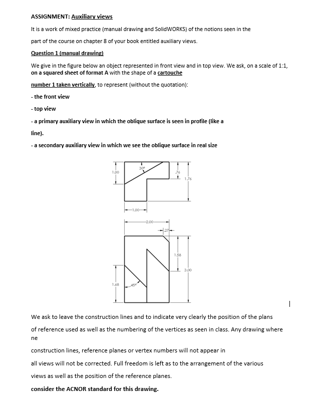 Solved ASSIGNMENT: Auxiliary views It is a work of mixed | Chegg.com