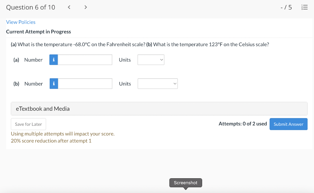 Solved Question 6 of 10 - /5 III View Policies Current | Chegg.com
