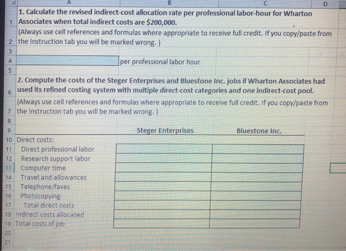 Solved 1. Calculate the revised indirect-cost allocation | Chegg.com