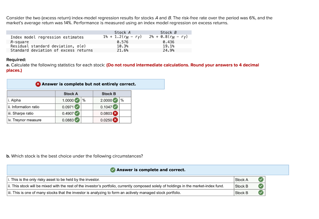 Solved Consider the two (excess return) index-model | Chegg.com