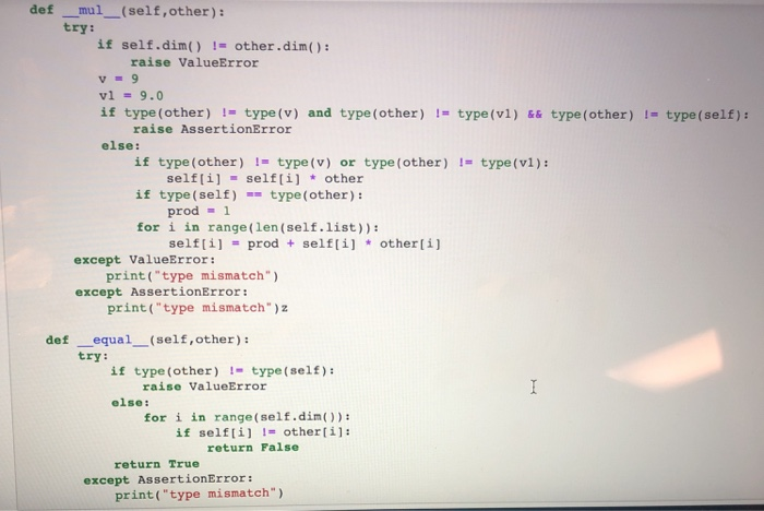 Solved Question 2: Defining Vectors (7 points) Define class | Chegg.com