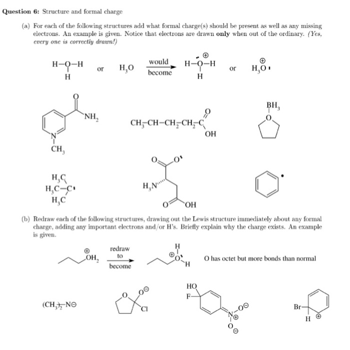 Solved Structure and formal charge (a) For each of the | Chegg.com
