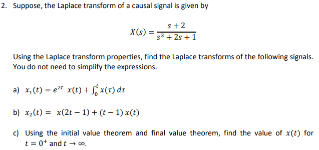 Solved Suppose, the Laplace transform of ﻿a causal signal is | Chegg.com