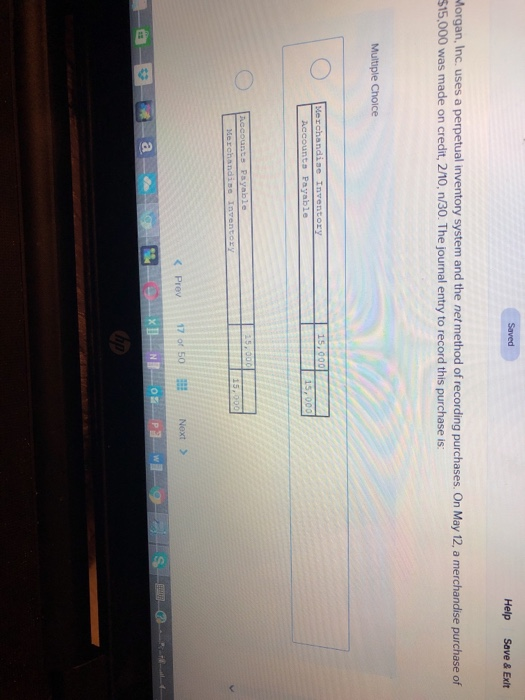 Solved Saved Help Save & Exit Morgan, Inc. uses a perpetual | Chegg.com Solved Saved Help Save & Exit Morgan, Inc. uses a perpetual | Chegg.com