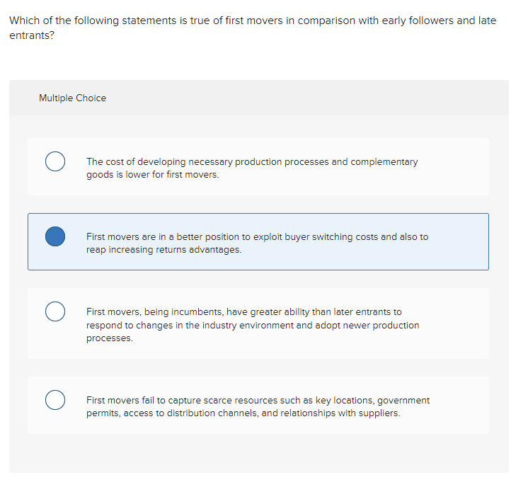 Solved Which of the following statements is true of first | Chegg.com