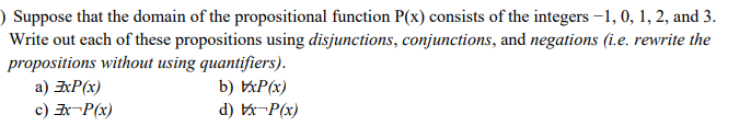 Solved Suppose that the domain of the propositional function | Chegg.com