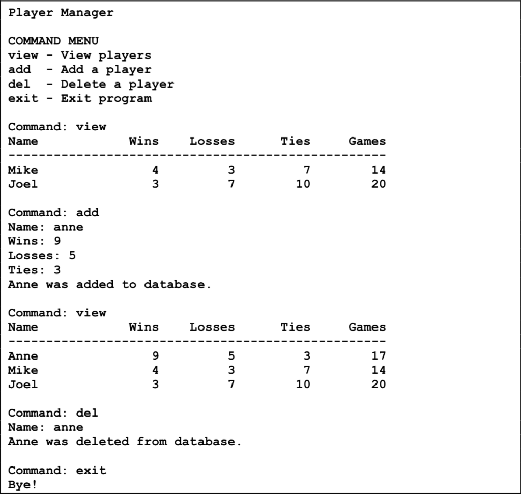 Using Python and SQLite: Create a program that allows | Chegg.com