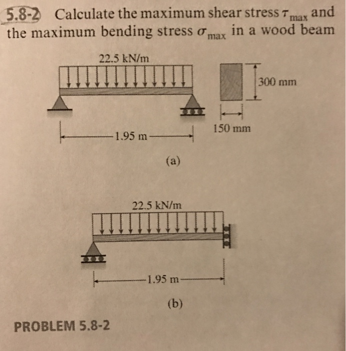 Solved 5.8-2 Calculate the maximum shear stress T and the | Chegg.com