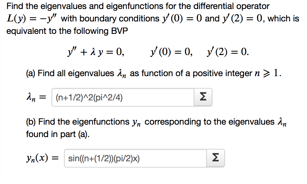 Solved Find the eigenvalues and eigenfunctions for the | Chegg.com