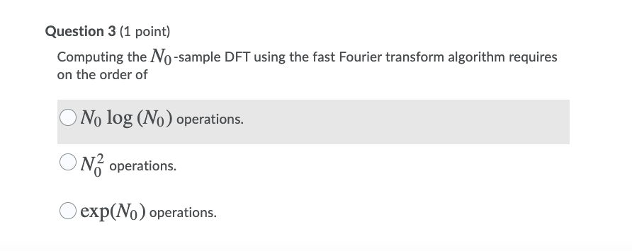 Solved Question 1 (1 point) The aliasing error reduced by | Chegg.com