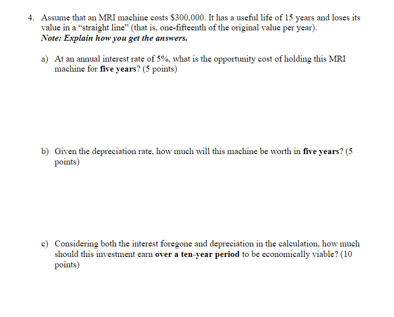 Solved a) At an annual interest rate of 5%, what is the | Chegg.com