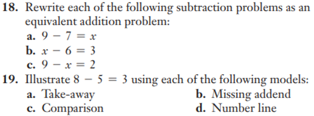 Solved 18. Rewrite each of the following subtraction | Chegg.com