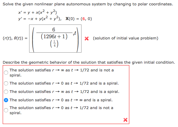 Solved Solve the given nonlinear plane autonomous system by | Chegg.com