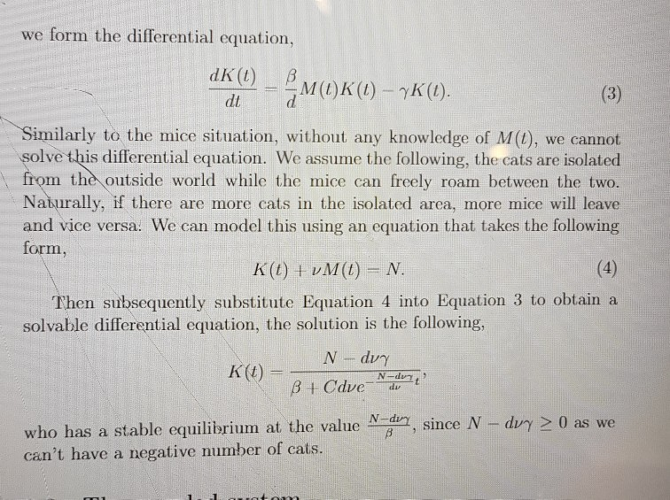 Solved we form the differential equation, dKL) B. dt =MOK() | Chegg.com