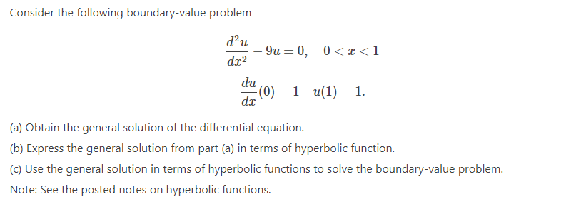 Solved Consider the following boundary-value problem | Chegg.com