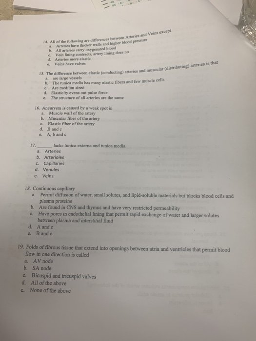 Solved 14. All of the following are differences between | Chegg.com