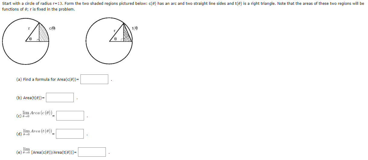 Solved Start with a circle of radius r=13. Form the two | Chegg.com