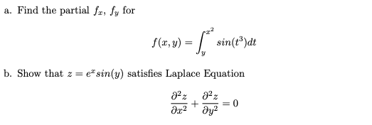 Solved a. Find the partial \\( f_{x}, f_{y} \\) for \\[ f(x, | Chegg.com
