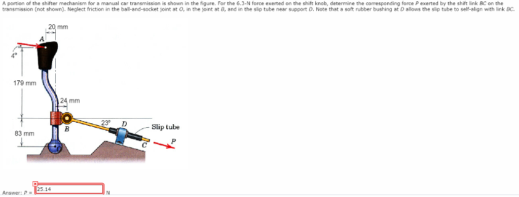 Solved A portion of the shifter mechanism for a manual car | Chegg.com