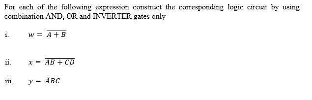 Solved For each of the following expression construct the | Chegg.com