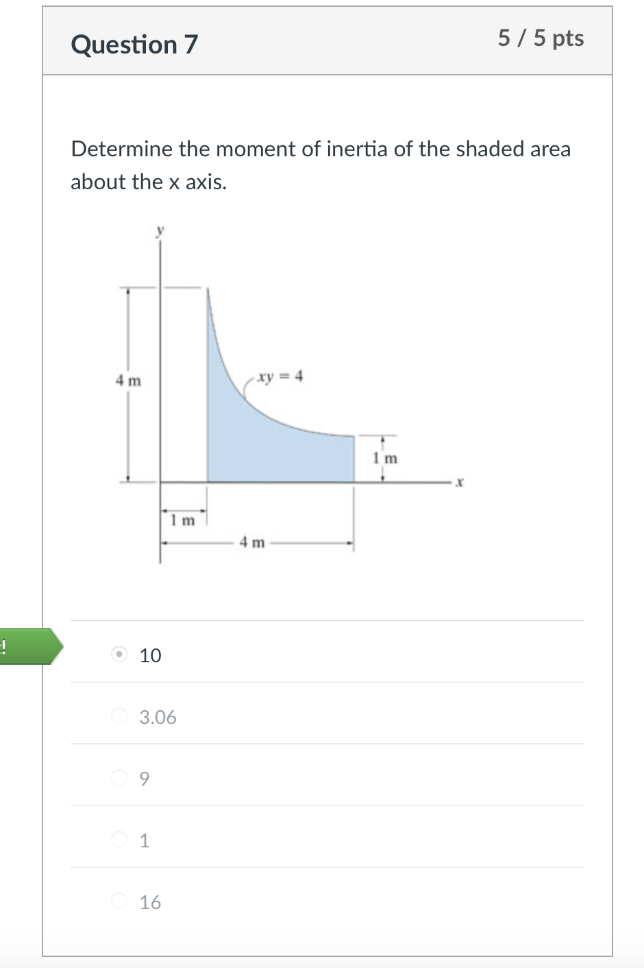 Solved Question 7 ﻿Determine the moment of inertia of the | Chegg.com