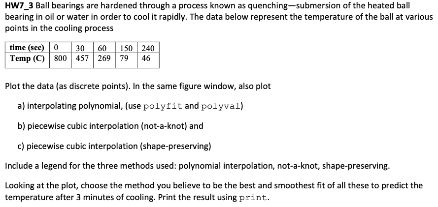 Solved HW7_3 Ball bearings are hardened through a process | Chegg.com