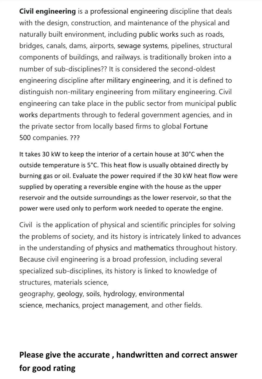 Solved Civil engineering is a professional engineering | Chegg.com