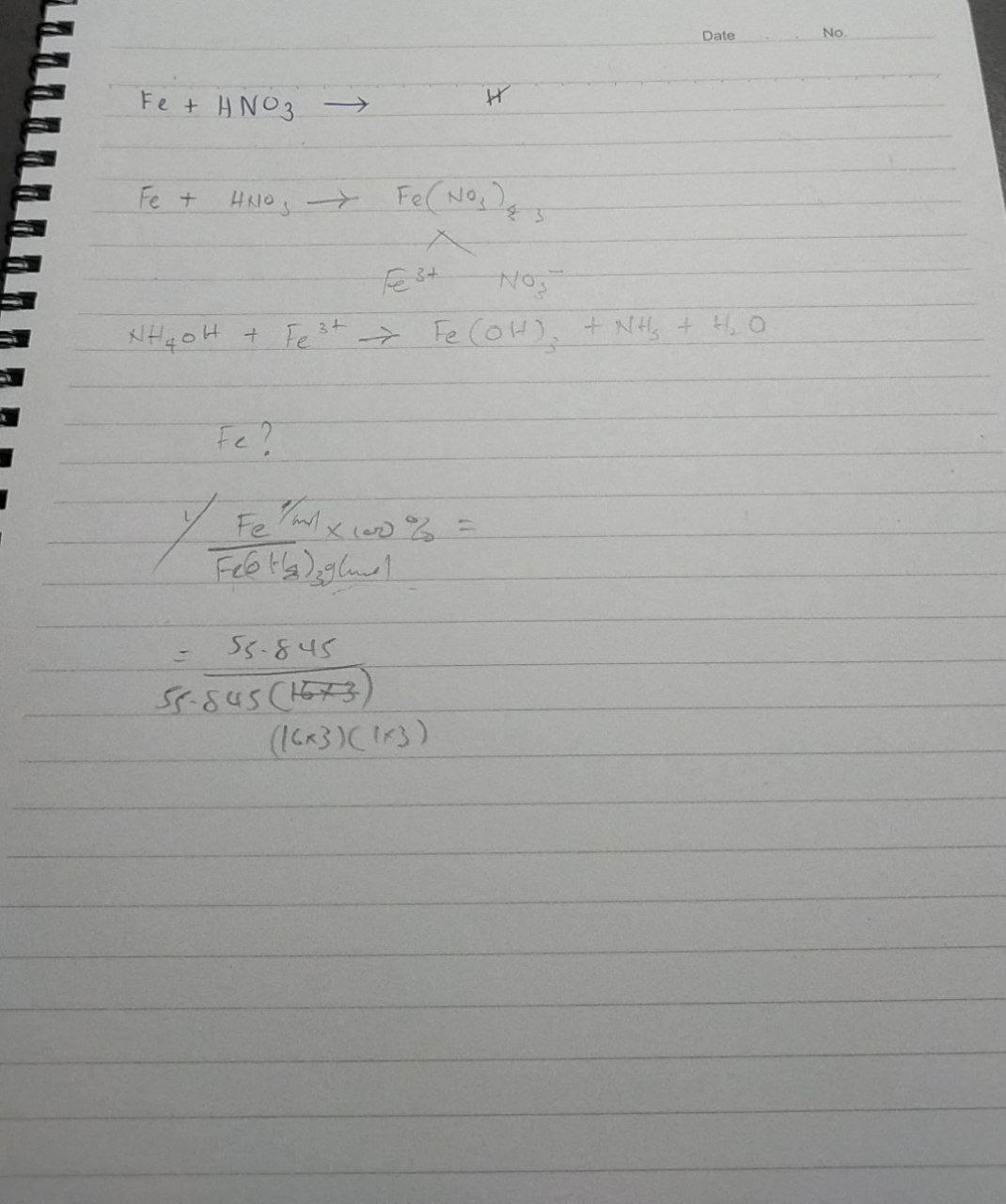 Solved c) In a gravimetric analysis to determine iron (Fe), | Chegg.com
