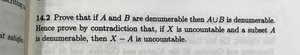 Solved 14 2 Prove That If A And B Are Denumerable Then Aub