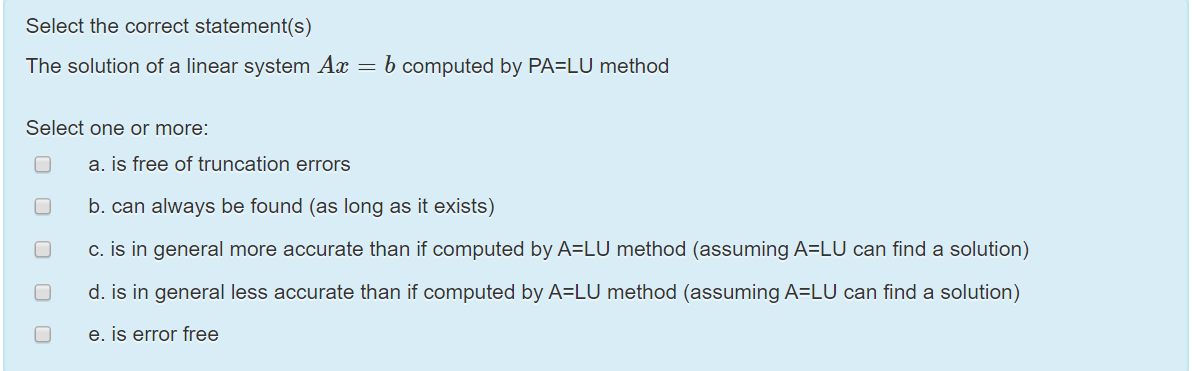 Solved Select the correct statement(s) The solution of a | Chegg.com