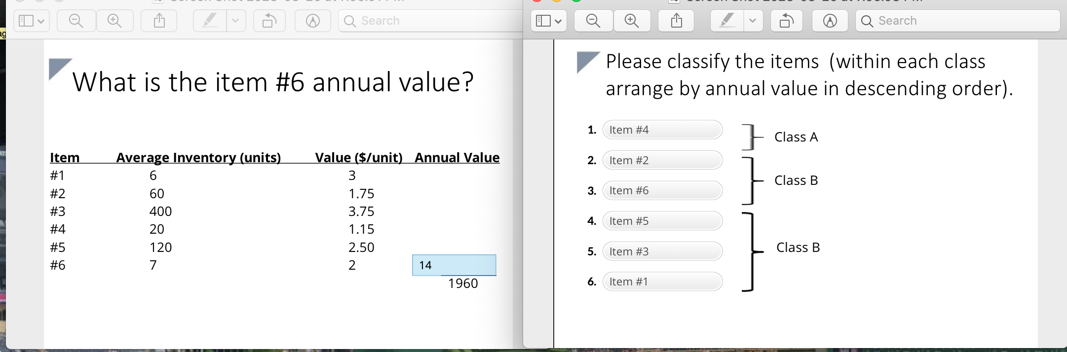Solved Please classify the items (within each class What is | Chegg.com