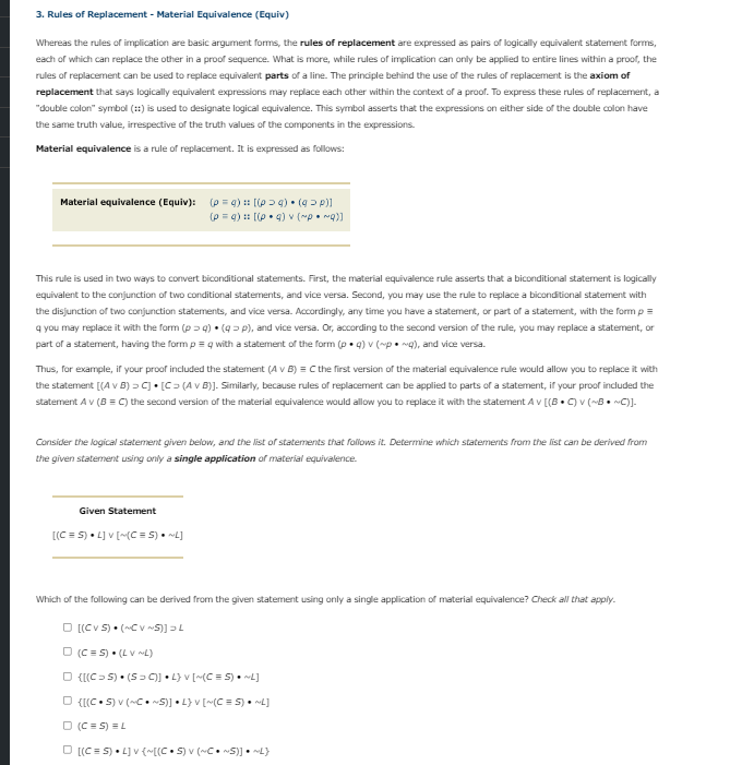 1. Rules of Replacement - Transposition | Chegg.com