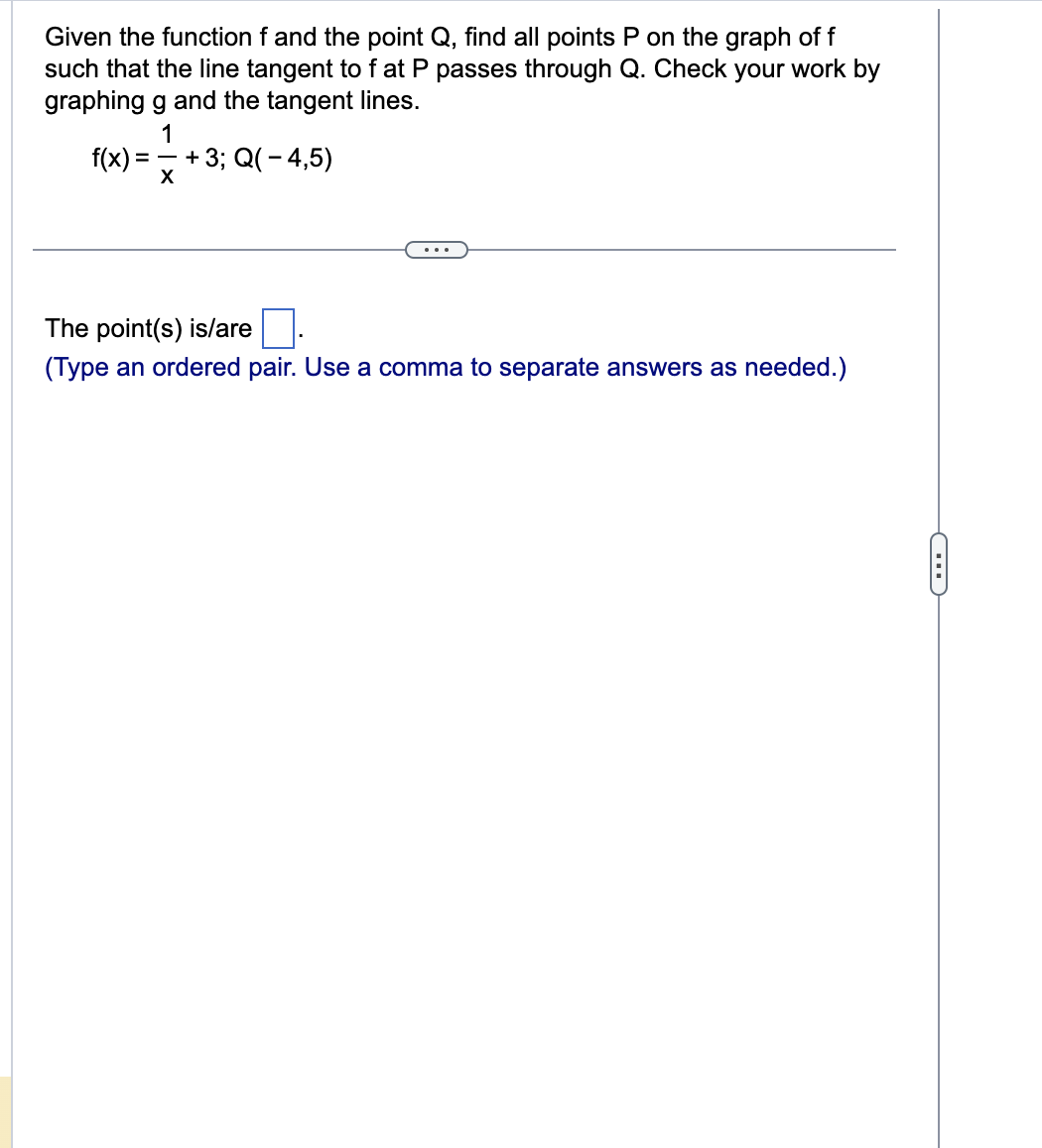 Solved Given the function f and the point Q, find all points | Chegg.com