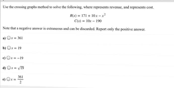 Solved Use the crossing graphs method to solve the | Chegg.com