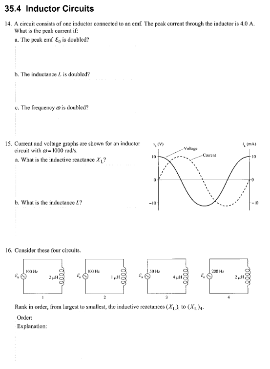 Solved 14. A circuit consists of one inductor connected to | Chegg.com