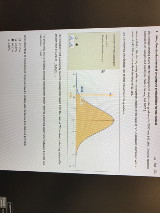 Solved Using the standard normal to compute probabilities | Chegg.com