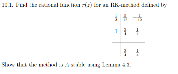 10.1. Find the rational function r(z) for an | Chegg.com