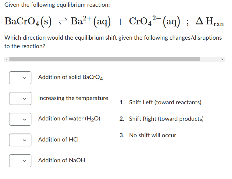Solved Given the following equilibrium | Chegg.com