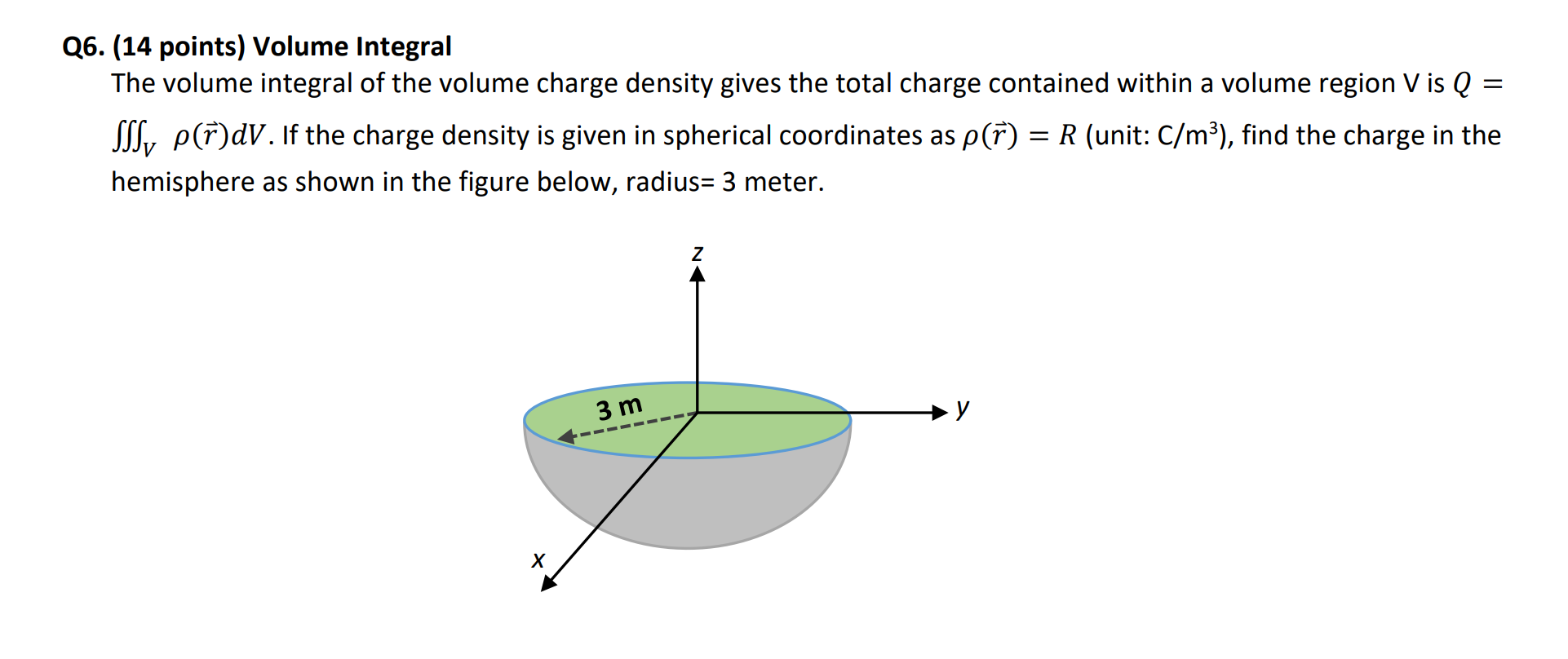 Solved - Q6. (14 points) Volume Integral The volume integral | Chegg.com