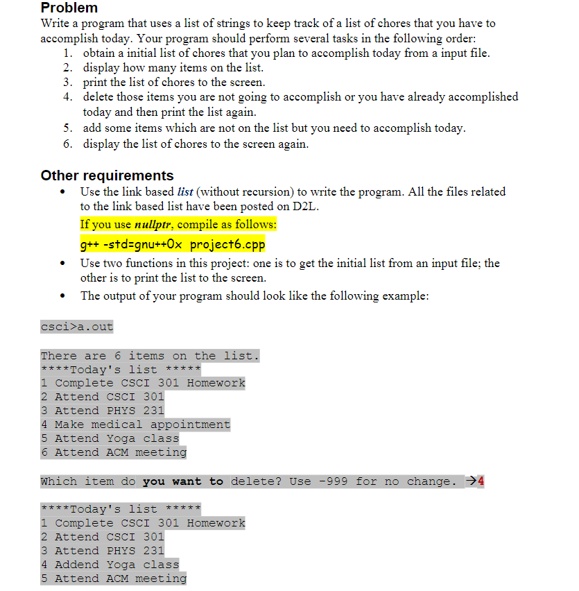 please follow the requirements and please make sure | Chegg.com