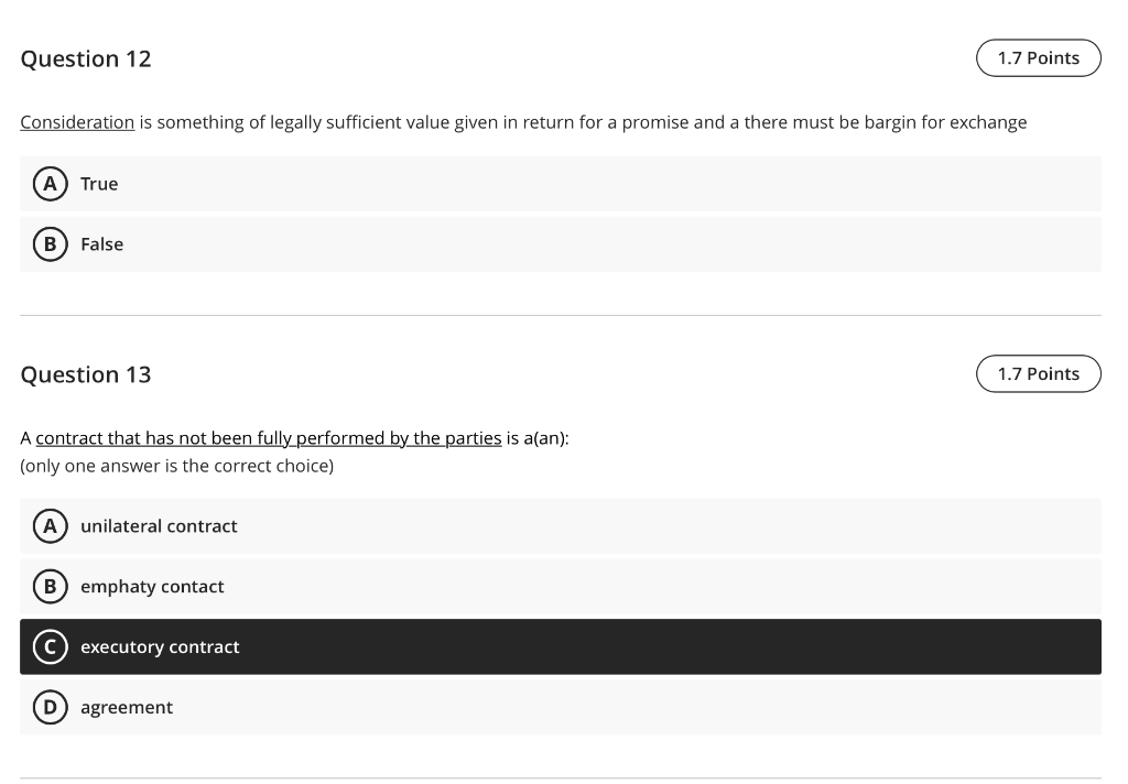 Solved A promise or commitment to perform or refrain from | Chegg.com
