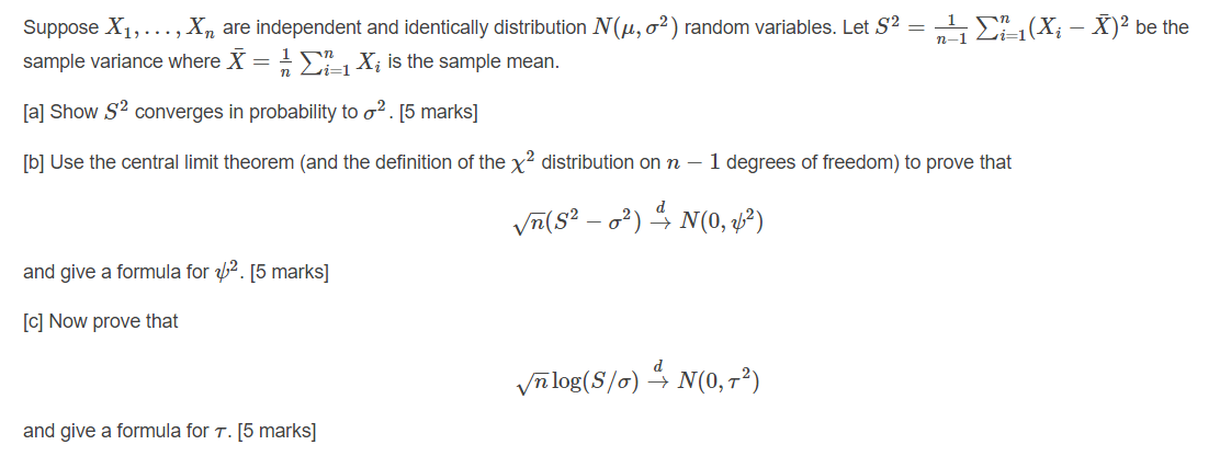 Solved Suppose X1,…,XnX1,…,Xn are independent and | Chegg.com