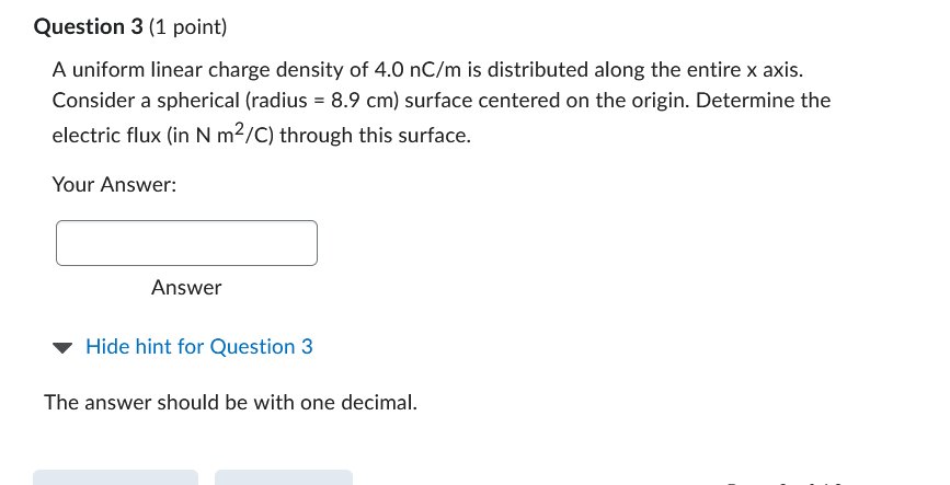 Solved A uniform linear charge density of 4.0nC/m is | Chegg.com