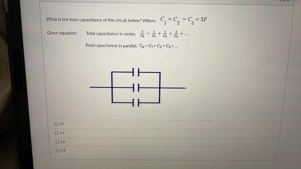 Solved What is the total capacitance of the circuit below? | Chegg.com